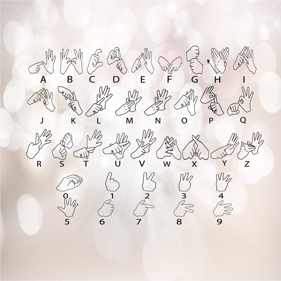 Auslan Alphabet With Letter Svg, Auslan Letter Svg, Files for Svg, Dxf ...