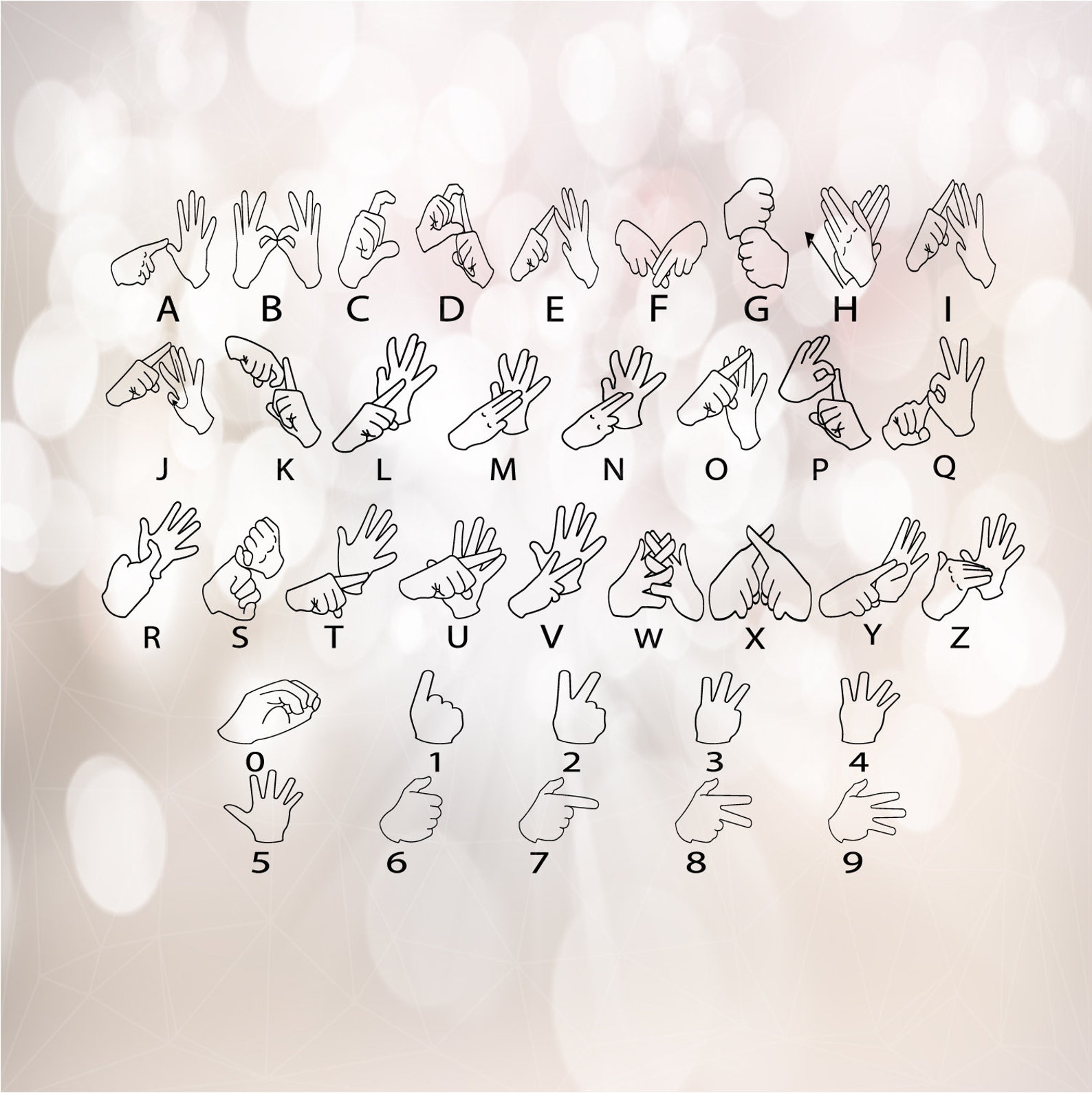 Auslan Alphabet With Letter Svg, Auslan Letter Svg, Files for Svg, Dxf ...