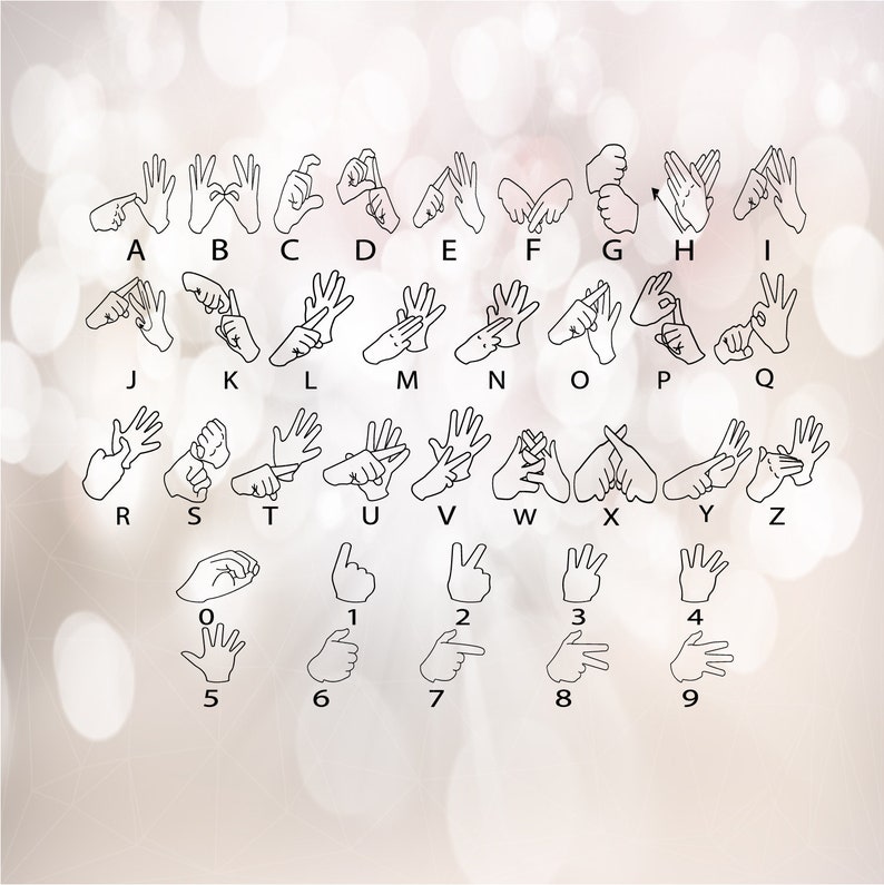 Auslan Alphabet With Letter Svg, Auslan Letter Svg, Files for Svg, Dxf ...