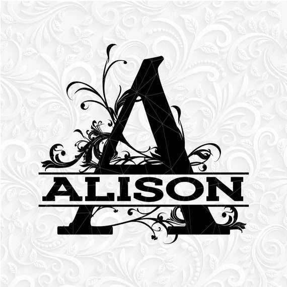Split Monogram SVG. Floral Split Monogram Svg Eps Dxf Png. | Etsy