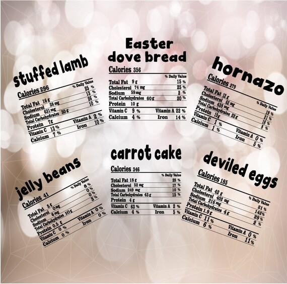 Easter Nutrition Facts Bundle Svg Nutrition Facts Svg Easter - Etsy