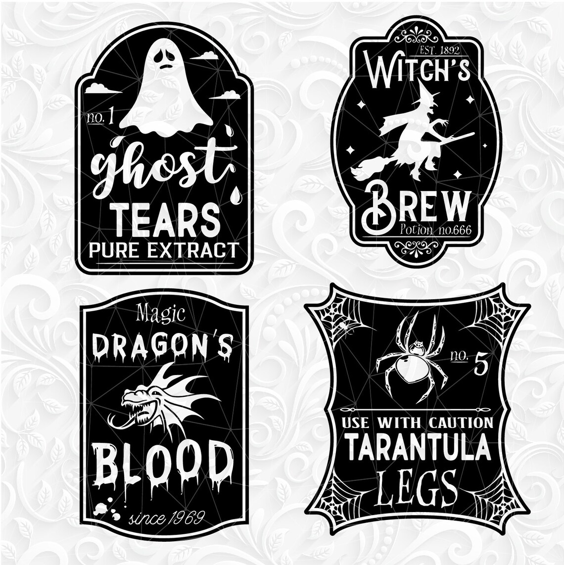 12 Labels Bundle. Halloween Label SVG Bundle. Halloween Svg, Witch ...