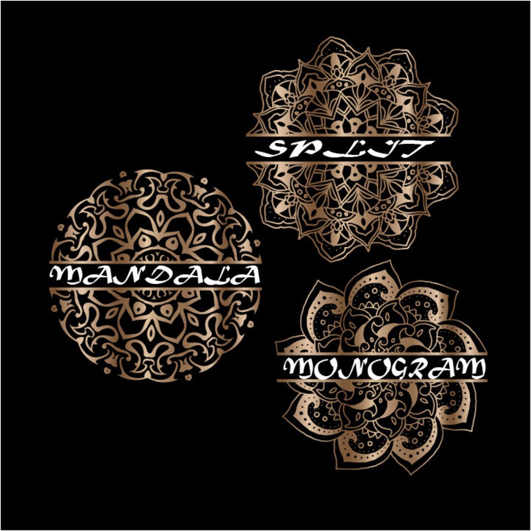 Mandala Split SVG. 20 Split Monogram Mandala Digital. Split Mandala Monogram Digital Files ...