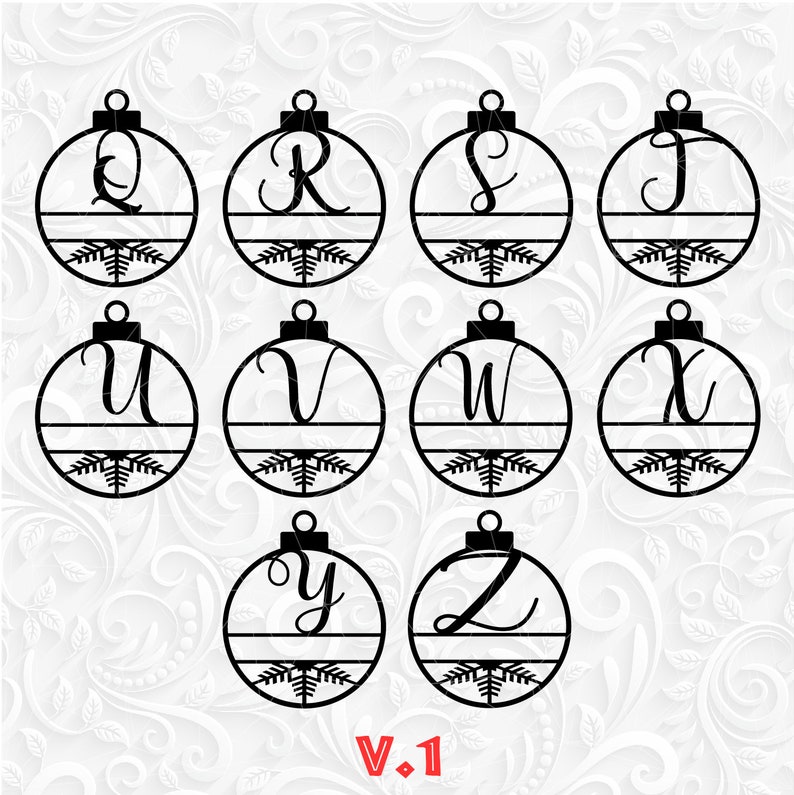 Christmas Ball Split Monogram SVG Two Version Fonts. Christmas - Etsy