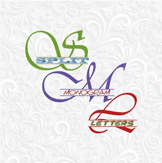 Split Monogram SVG. Monogram Letters Split Svg Eps Dxf Png. - Etsy