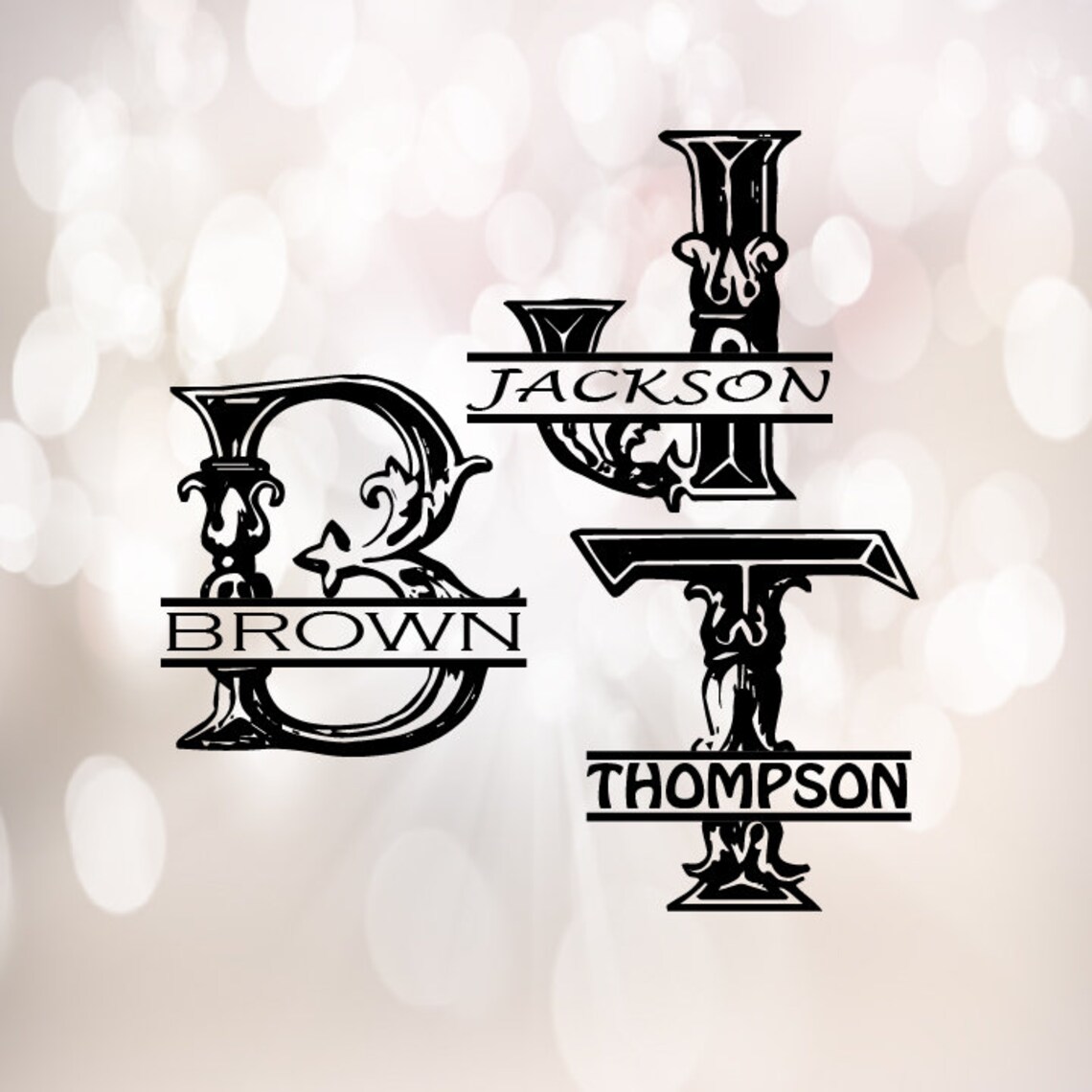 Split Monogram SVG. Ancient Split Monogram Digital Download - Etsy