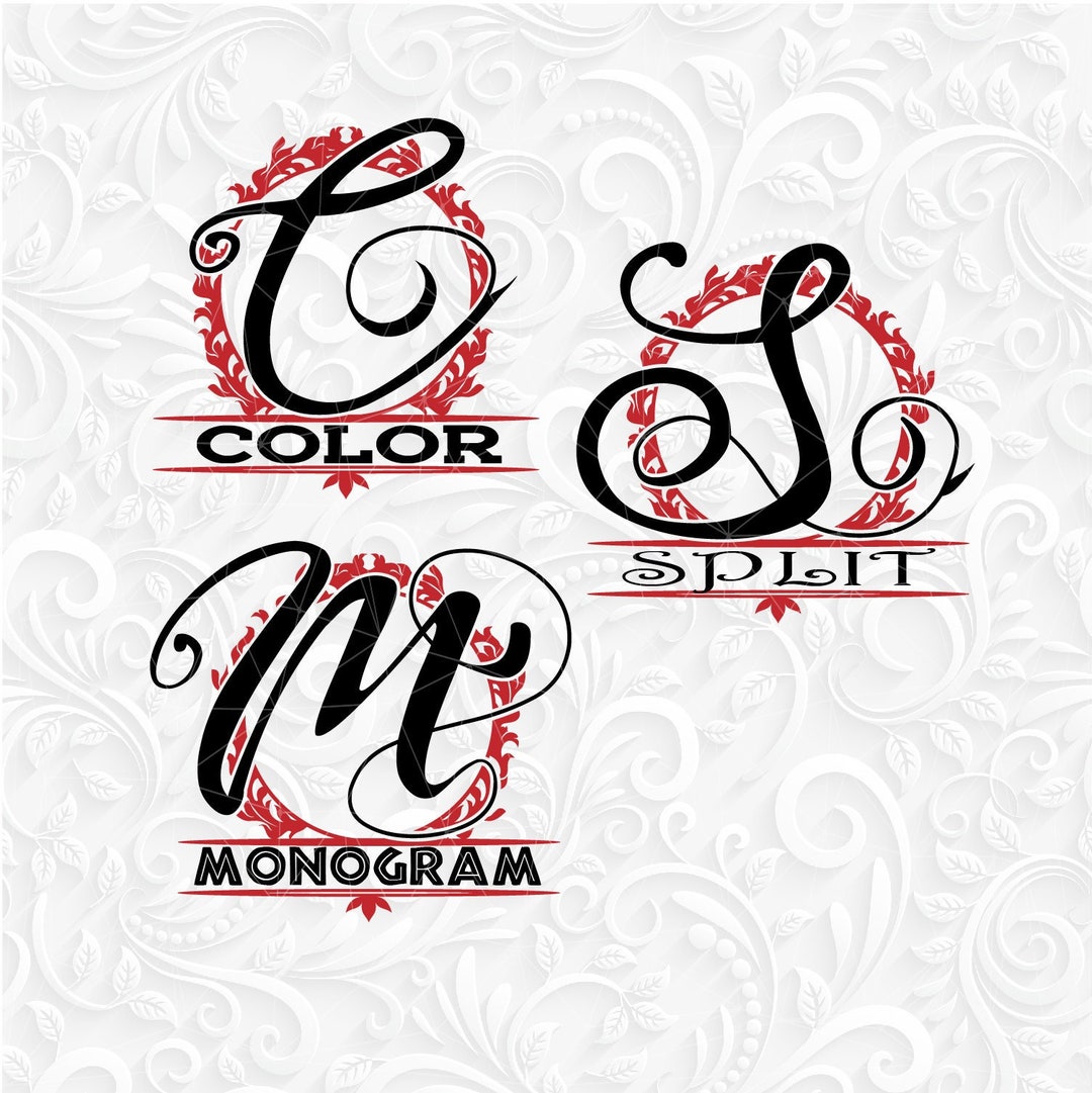 Circle Two Color Split Monogram Svg. Split Monogram Svg, Eps, Dxf, Png ...
