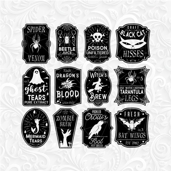 Halloween Label Svg - Etsy