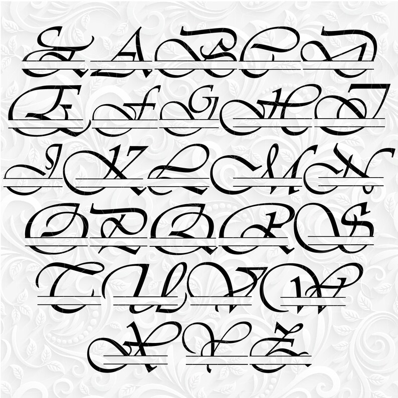 Split Monogram SVG. Monogram Letters Split Svg, Eps, Dxf, Png. Digital ...