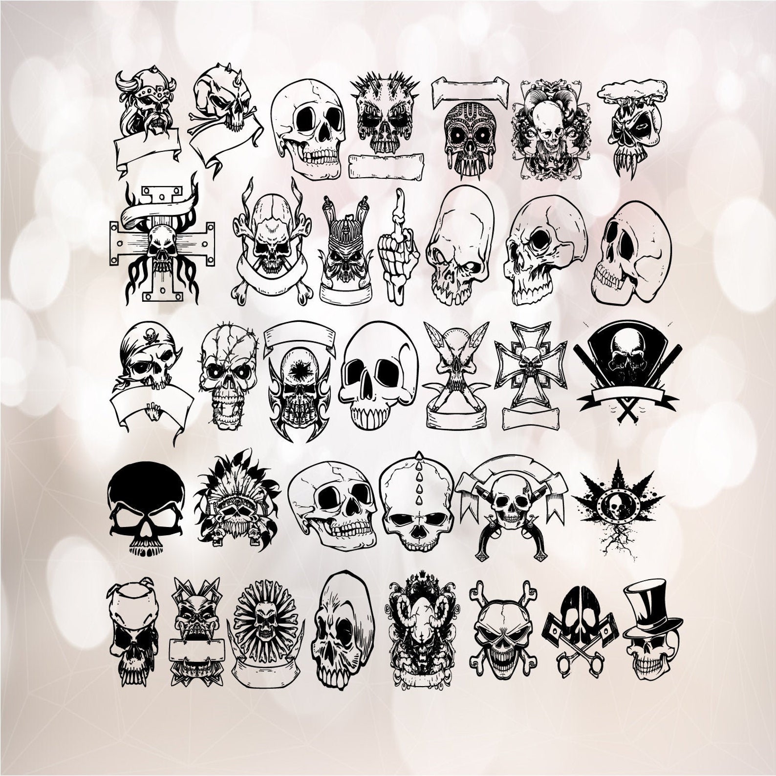 Skull Svg Skull Bundle 35 Svg Skull Svg Eps Dxf Png - Etsy