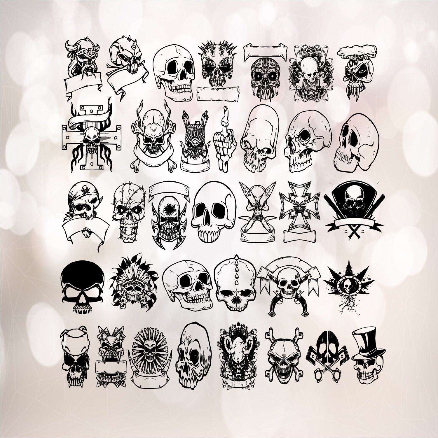 Skull Svg Skull Bundle 35 Svg Skull Svg Eps Dxf Png - Etsy