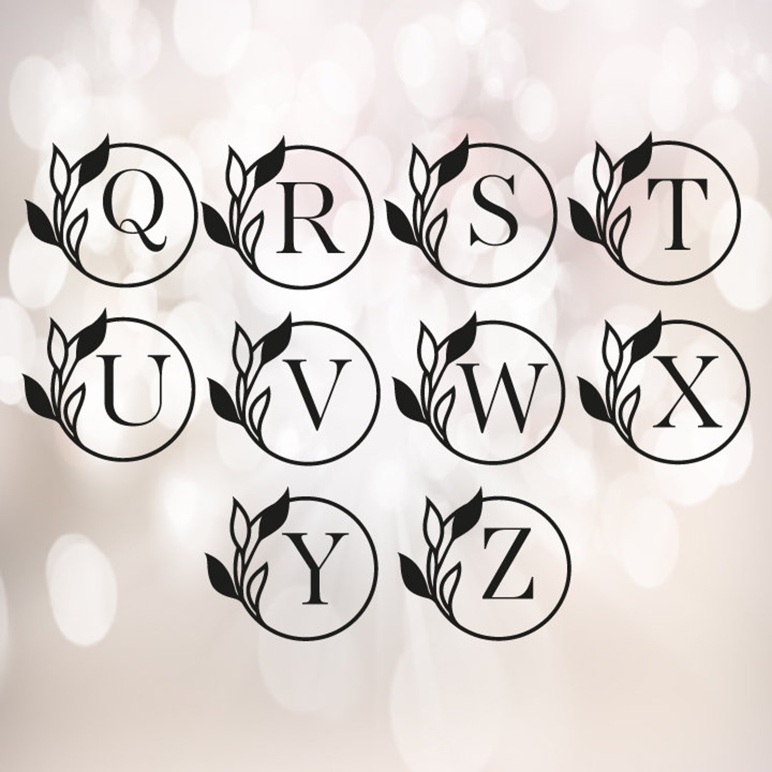 Monogram SVG Monogram Letters Eps Circle Monogram Template - Etsy