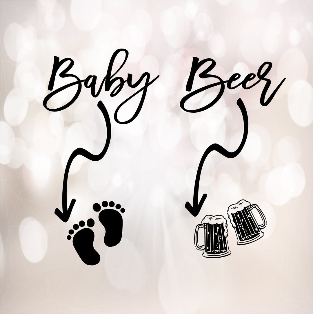Baby Belly and Beer Belly Pregnancy Svg, Eps, Dxf, Png Print File ...