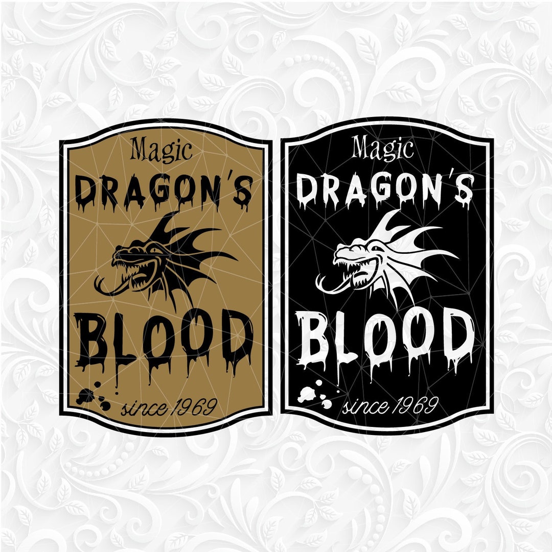 Dragon's Blood SVG. Halloween Label Svg, Dxf, Eps, Png. Dragon's Blood ...
