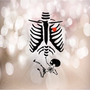 Pregnant Skeleton With Baby Svg, Pregnancy Announcement Svg, Skeleton ...