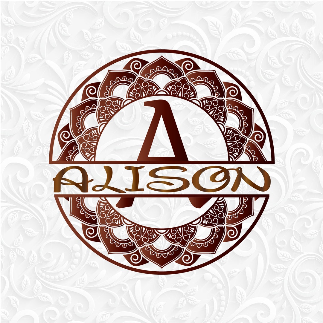 Mandala Circle Split Monogram Svg, Circle Monogram Png, Split Mandala ...