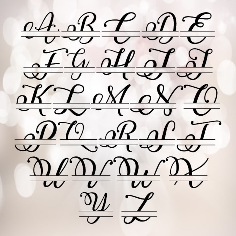 Split Monogram Svg. Split Calligraphy Monogram Svg Eps Dxf - Etsy