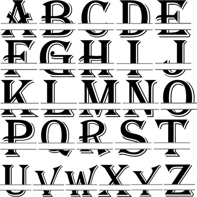 Split Title Monogram Letters Svg, Dxf, Png, Eps. Split Monogram ...