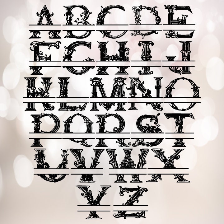 Split Monogram SVG. Ancient Split Monogram Digital Download - Etsy