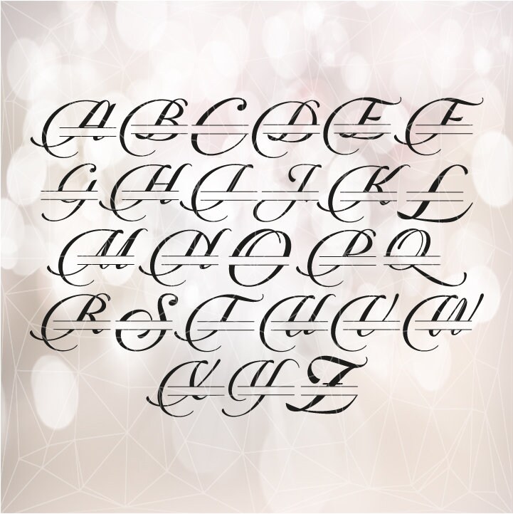 Calligraphy Split Monogram Svg / Png / Eps / Dxf. Monogram | Etsy