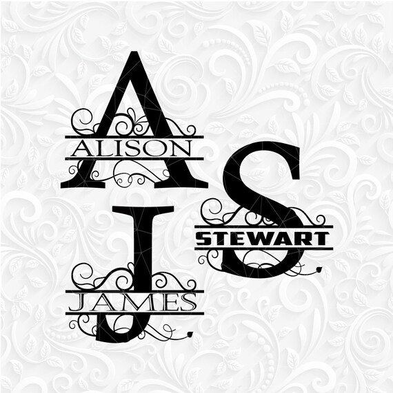 Curly Monogram SVG Split Curly Monogram SVG Monogram SVG | Etsy