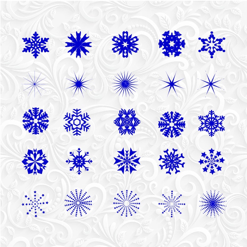 Snowflake SVG Snowflake Bundle SVG Snowflake Clipart - Etsy