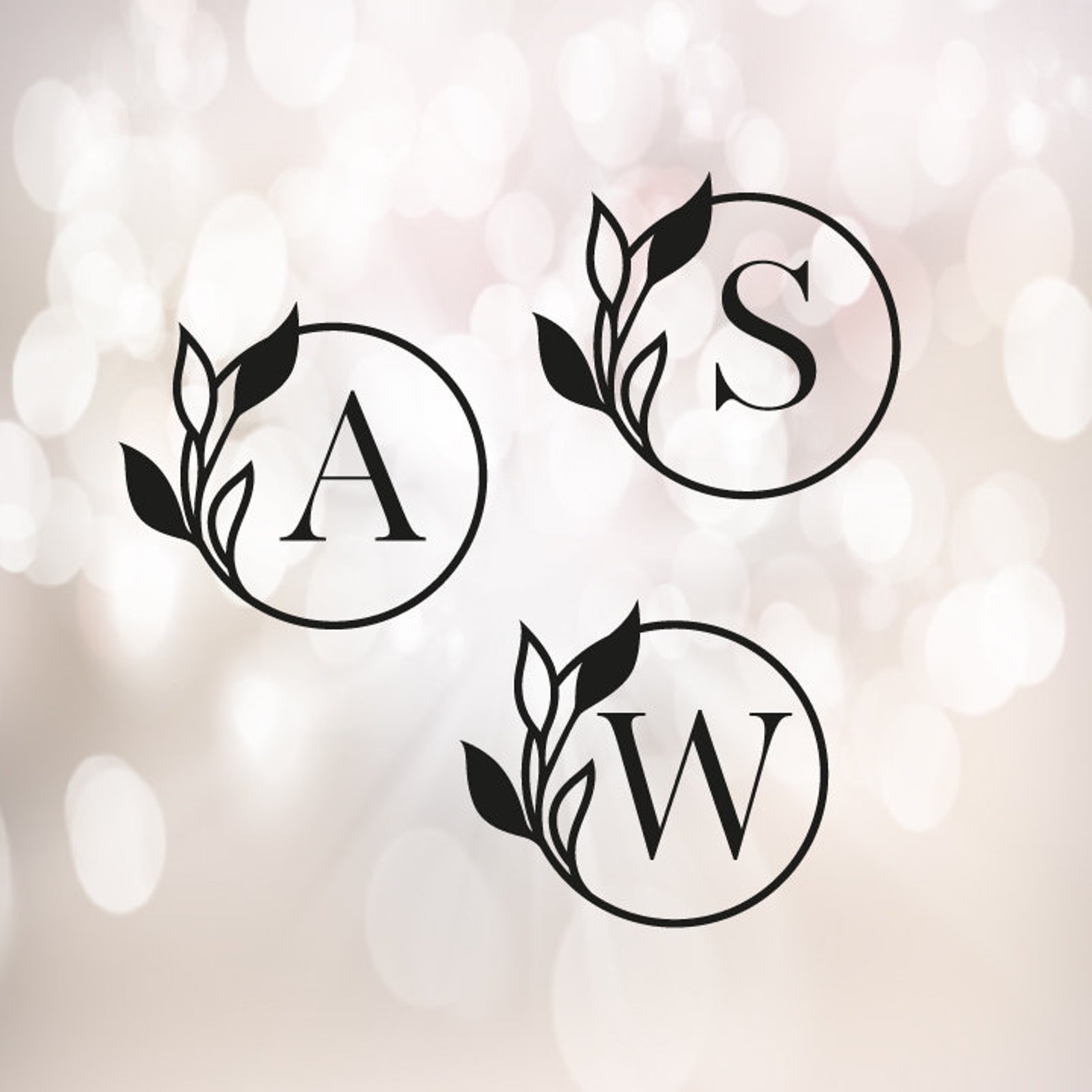 Monogram SVG Monogram Letters Eps Circle Monogram Template - Etsy