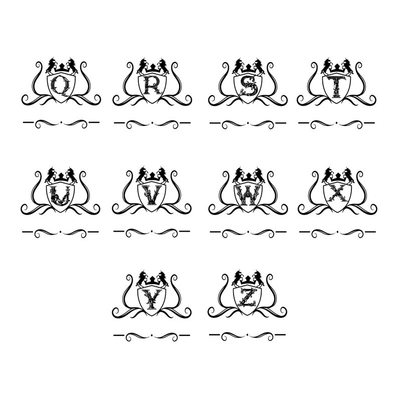 Royal Monogram Svg, Eps, Png, Dxf. Royal Split Monogram and Alphabet ...