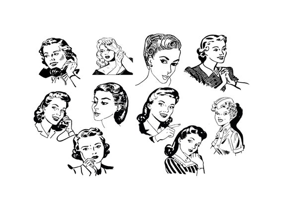 Retro Woman SVG PNG Bundle Retro Woman 20 Files Housewife - Etsy