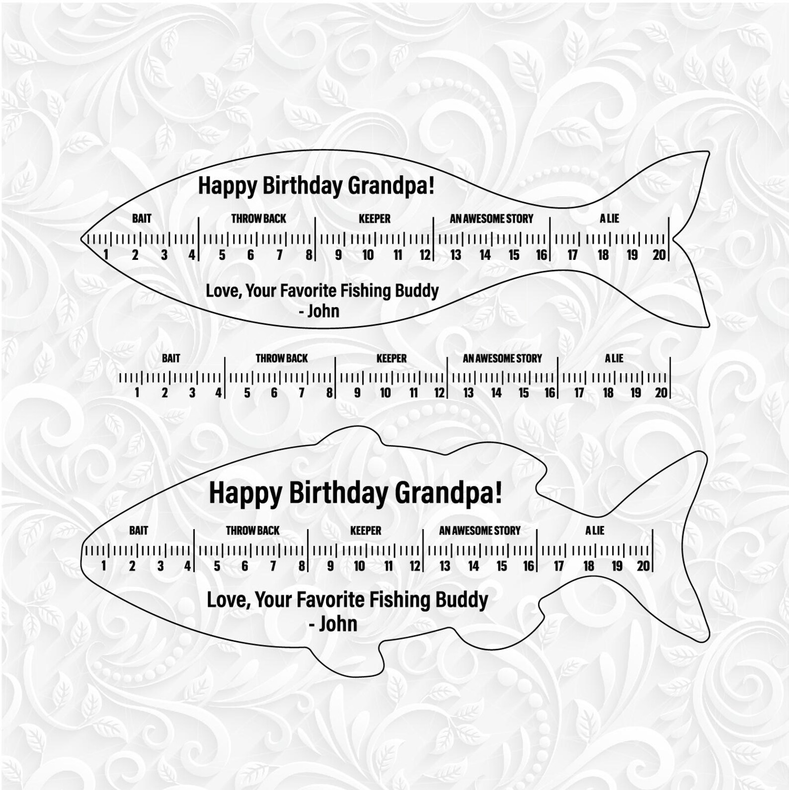 Fish Ruler Father's Day Sign Svg, Png, Dxf, Eps. Father's Day and ...