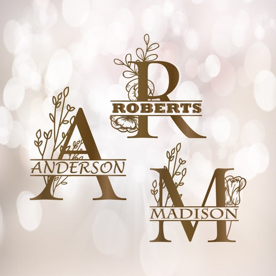 Monogram SVG. Flower Split Monogram Png. Flower Monogram - Etsy