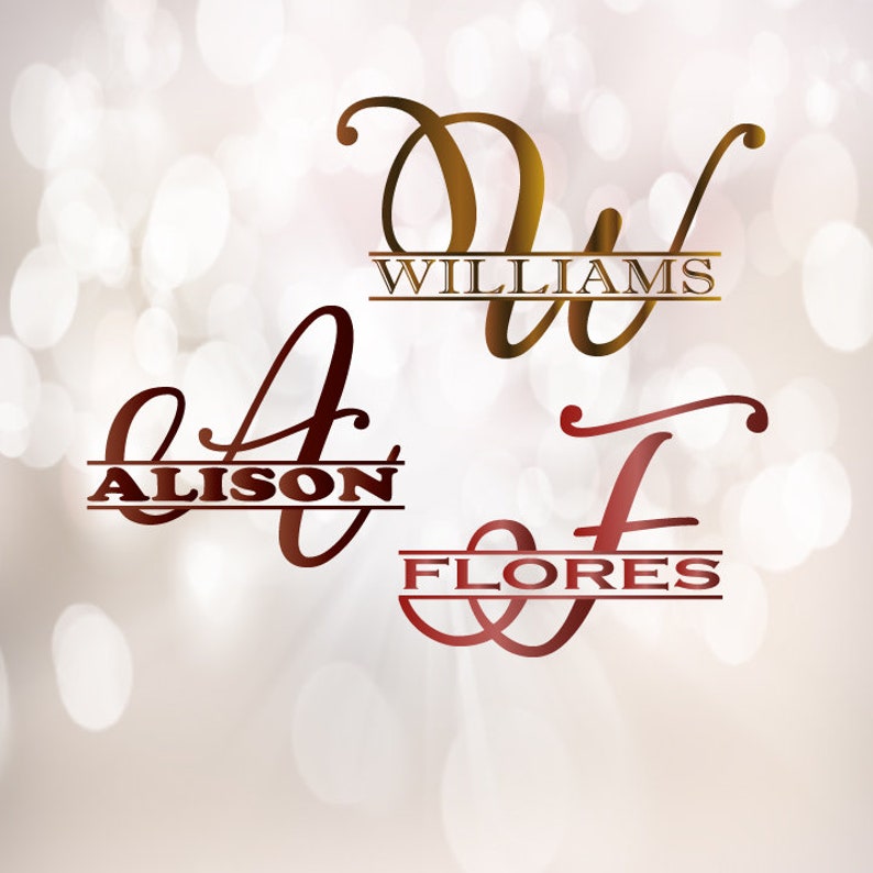 Split Monogram Svg. Split Calligraphy Monogram Svg Eps Dxf - Etsy