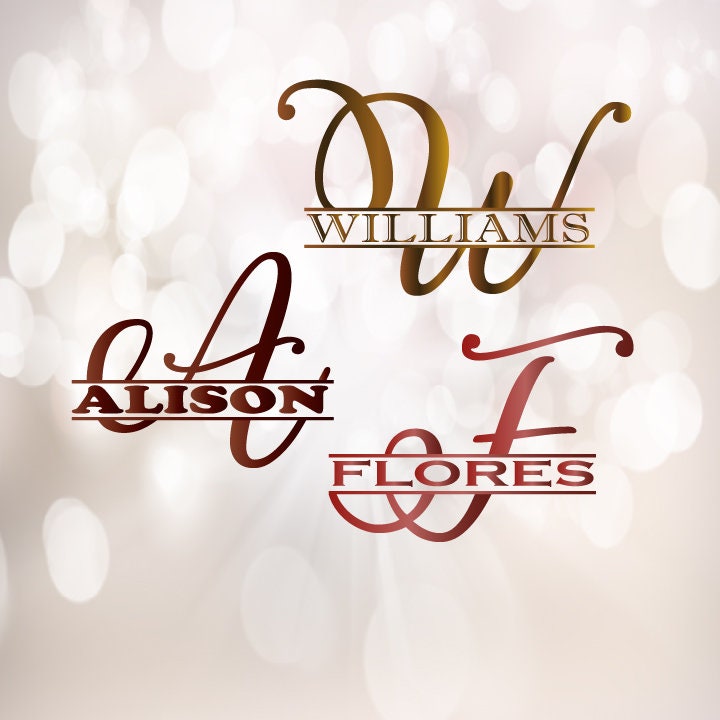 Split Monogram Svg. Split Calligraphy Monogram Svg, Eps, Dxf, Png ...