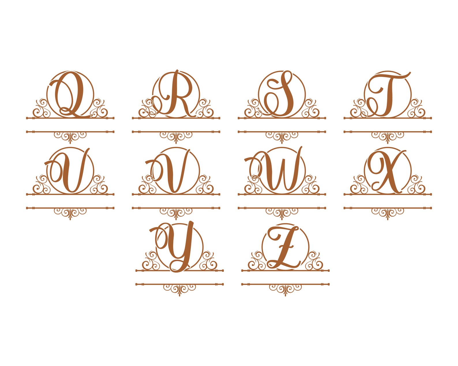 Split Monogram SVG Initials Frame Alphabet Split Initials - Etsy Canada
