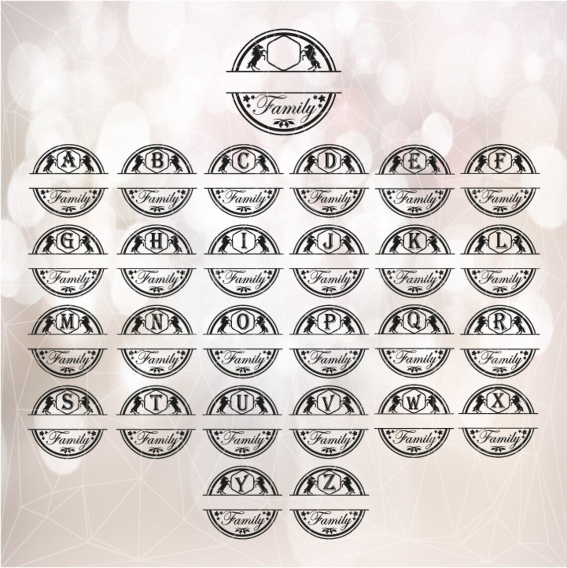 Family Split Monogram SVG, Round Family Split Monogram Svg / Png / Eps ...