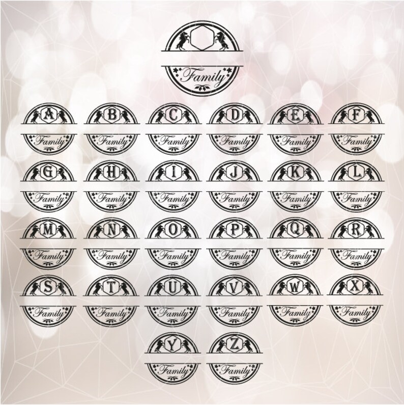 Family Split Monogram SVG Round Family Split Monogram Svg / - Etsy