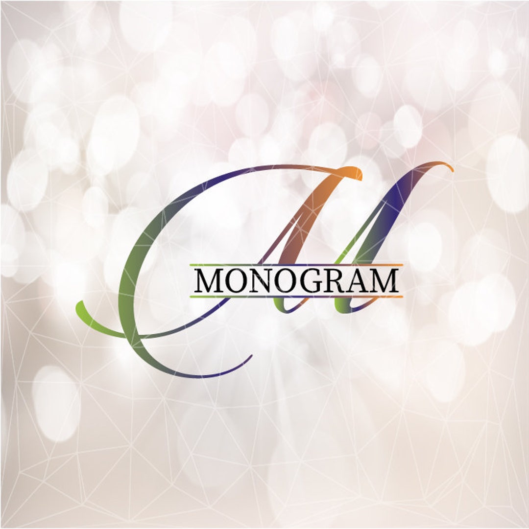 Calligraphy Split Monogram Svg / Png / Eps / Dxf. Monogram Split ...