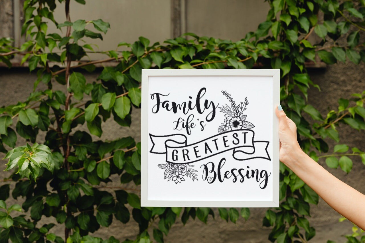 Family Life's Greatest Blessings Art Dxf Eps Png Svg. the Love of a ...