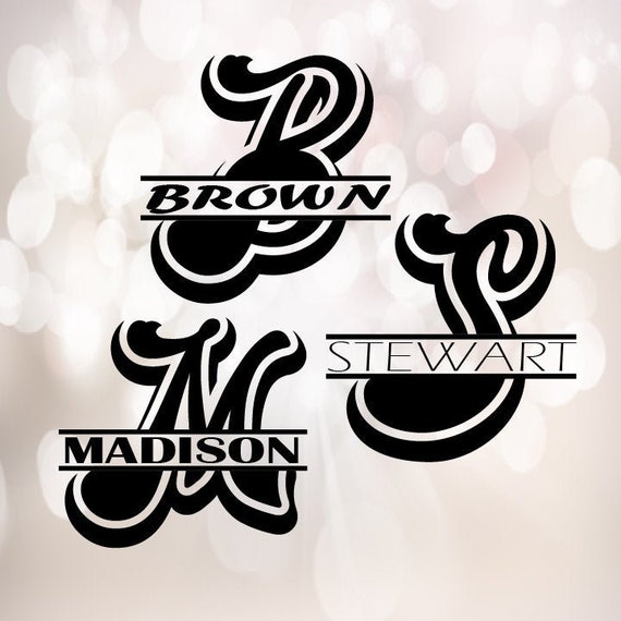 Split Monogram SVG Digital Design Alphabet. Digital Monogram - Etsy
