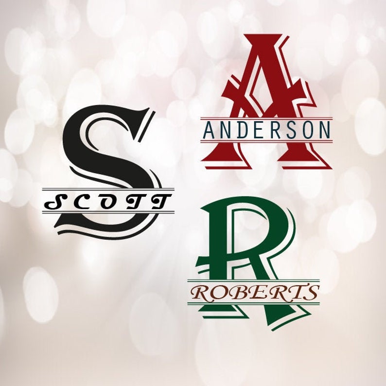 Split Title Monogram Letters Svg Dxf Png Eps. Split - Etsy