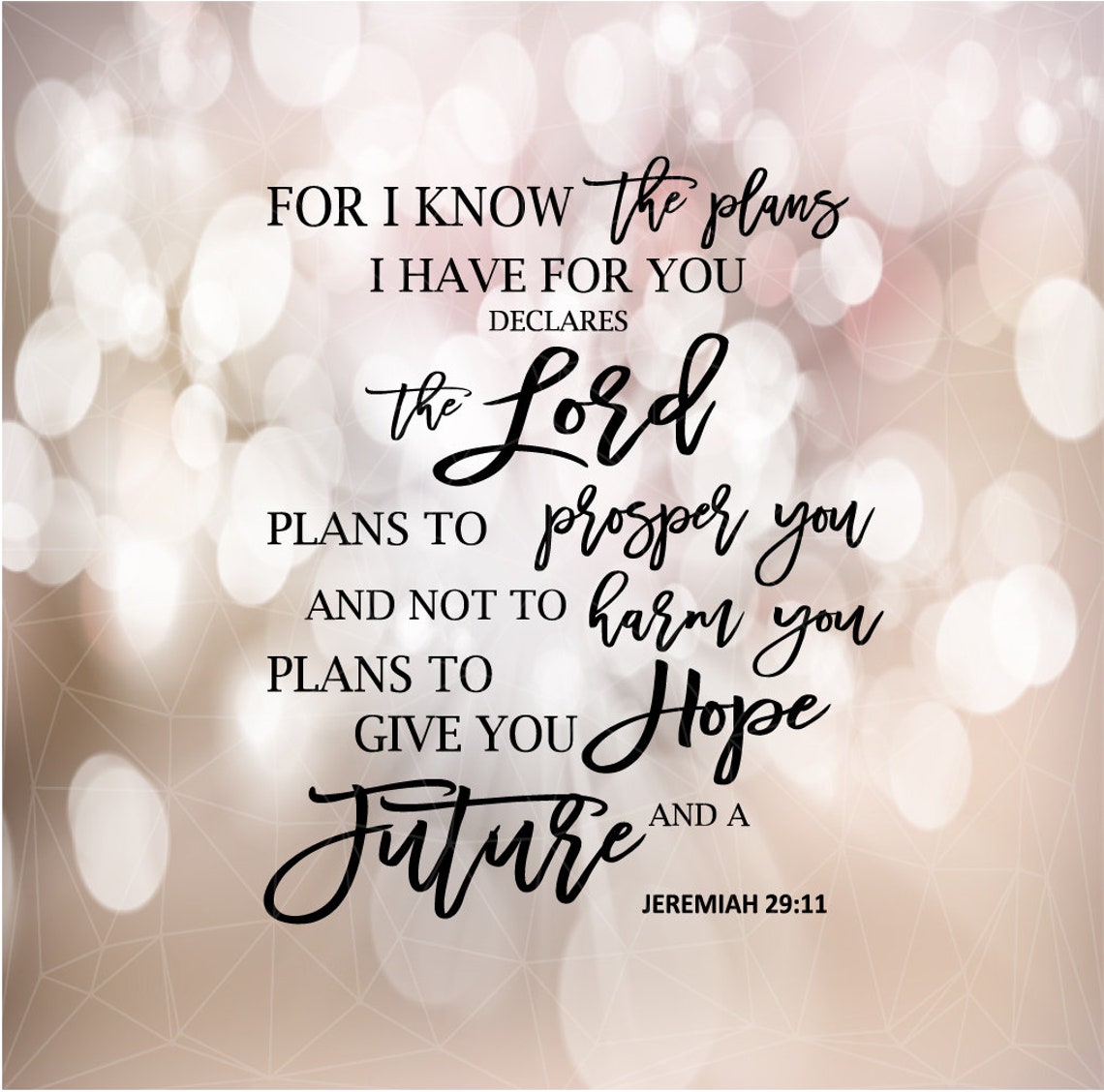 For I Know the Plans I Have for You Jeremiah 29:11 Give You A | Etsy