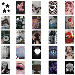 50pcs Grunge Pinterest Stickers, Downtown Girl Aesthetic, Dorm Room ...