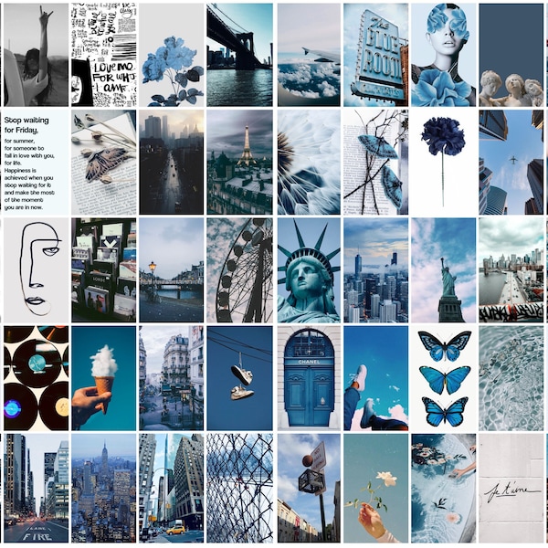 Blue Collage Kit - Etsy
