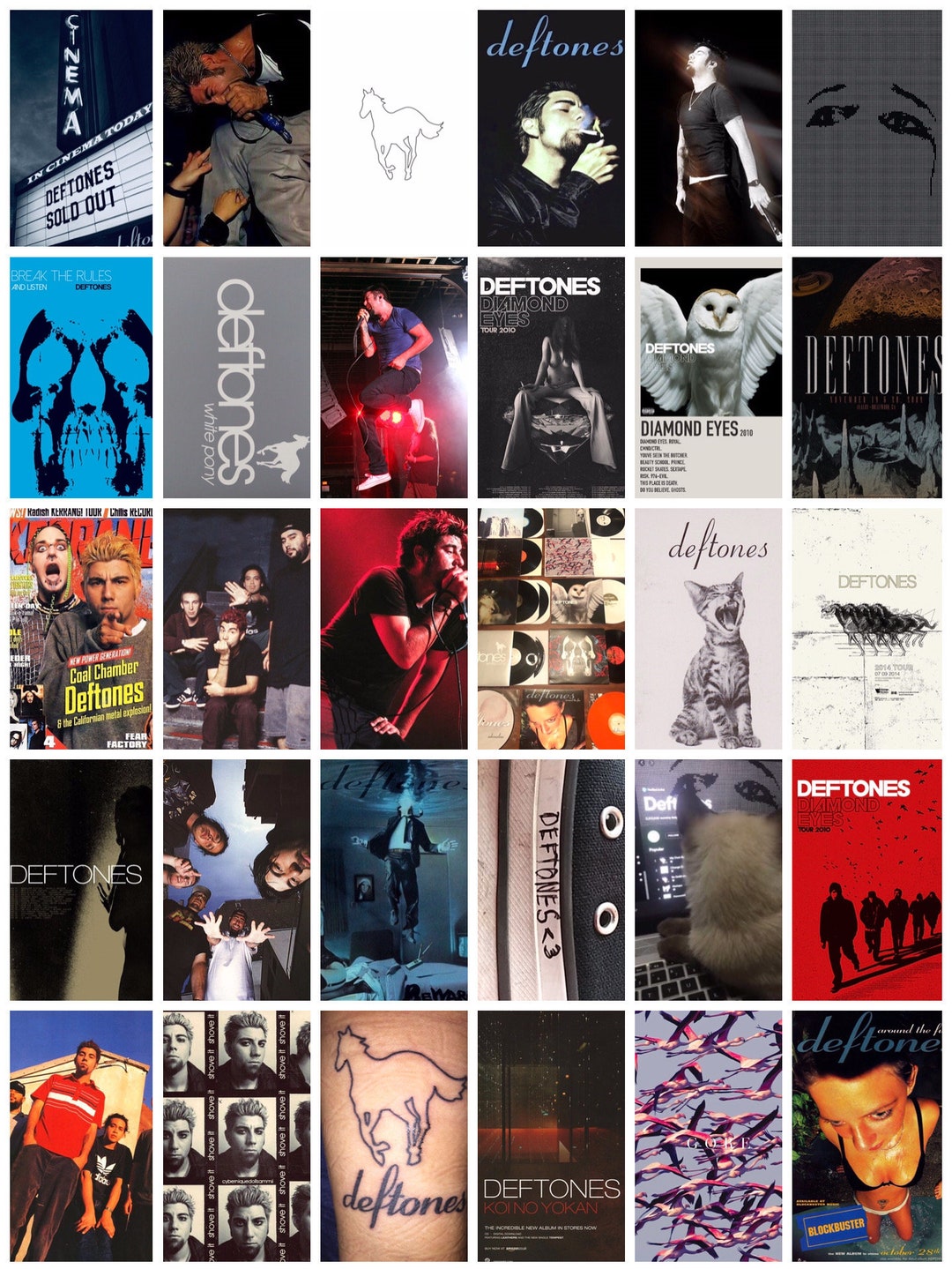 Deftones Collage Prints Grunge Chino Moreno Aesthetic Room Decor Nu ...