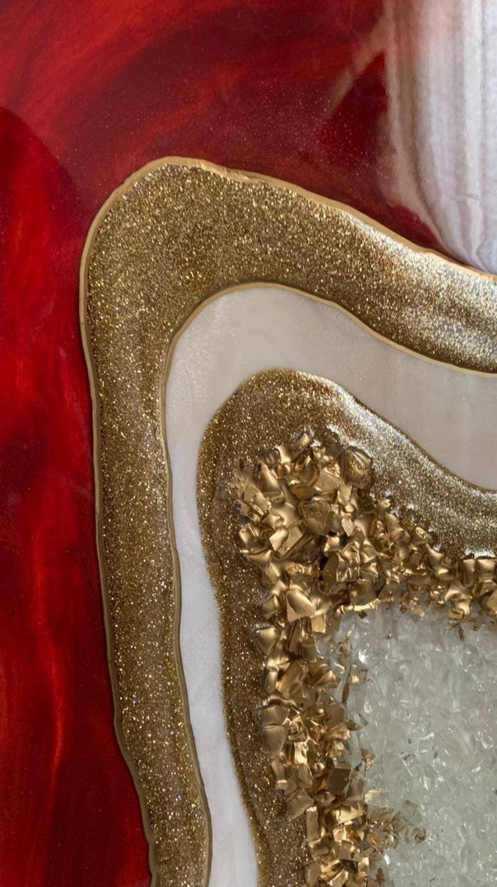 Ready to Ship / Red Resin Geode / Luxury Home / Gift to New Home ...