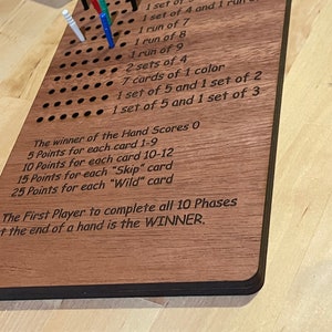 Phase 10 Game Board 6 Player - Custom Made - FREE Personalization ...