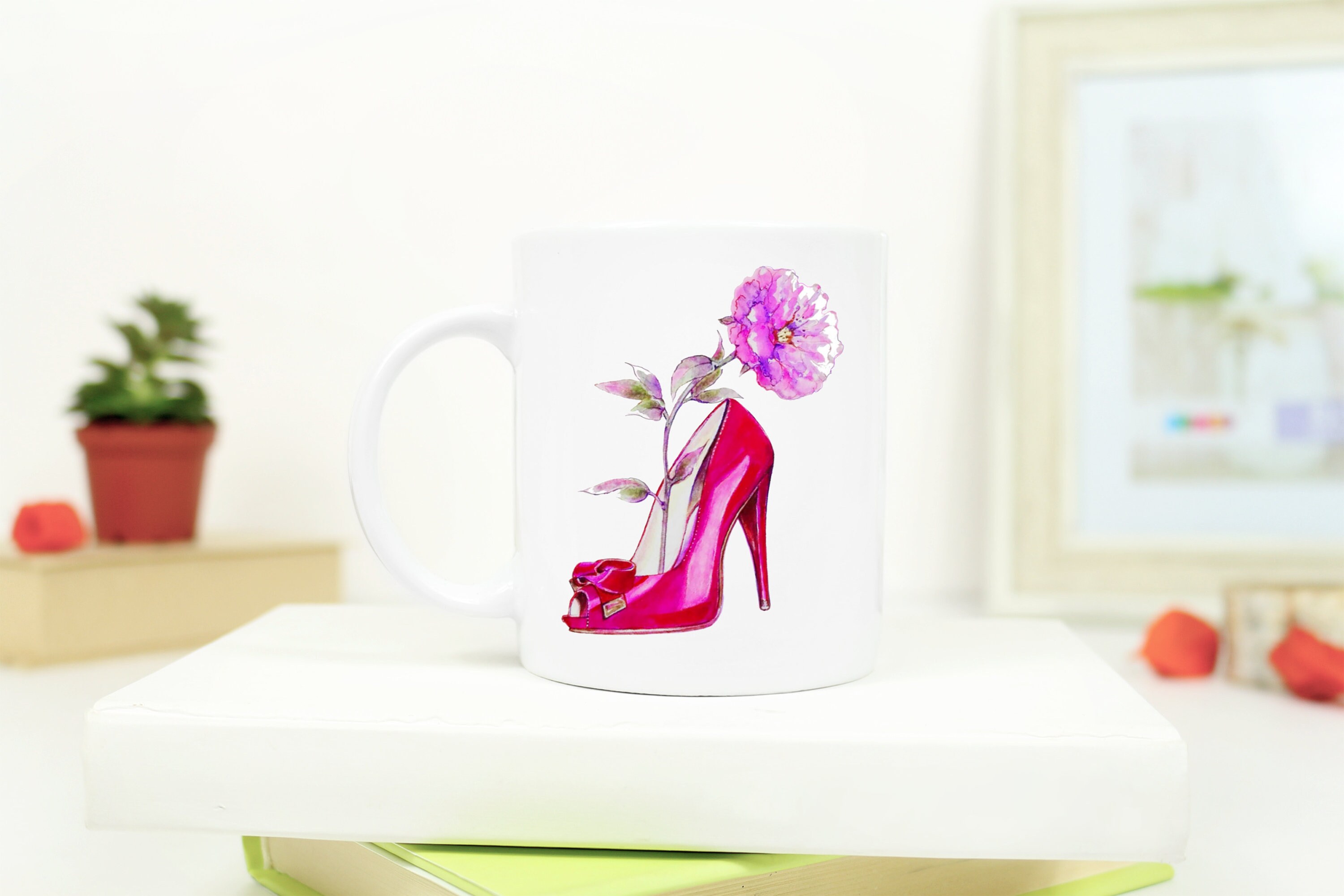 High Heel Shoe Floral Mug 3 Sizes and 3 Styles to Choose | Etsy