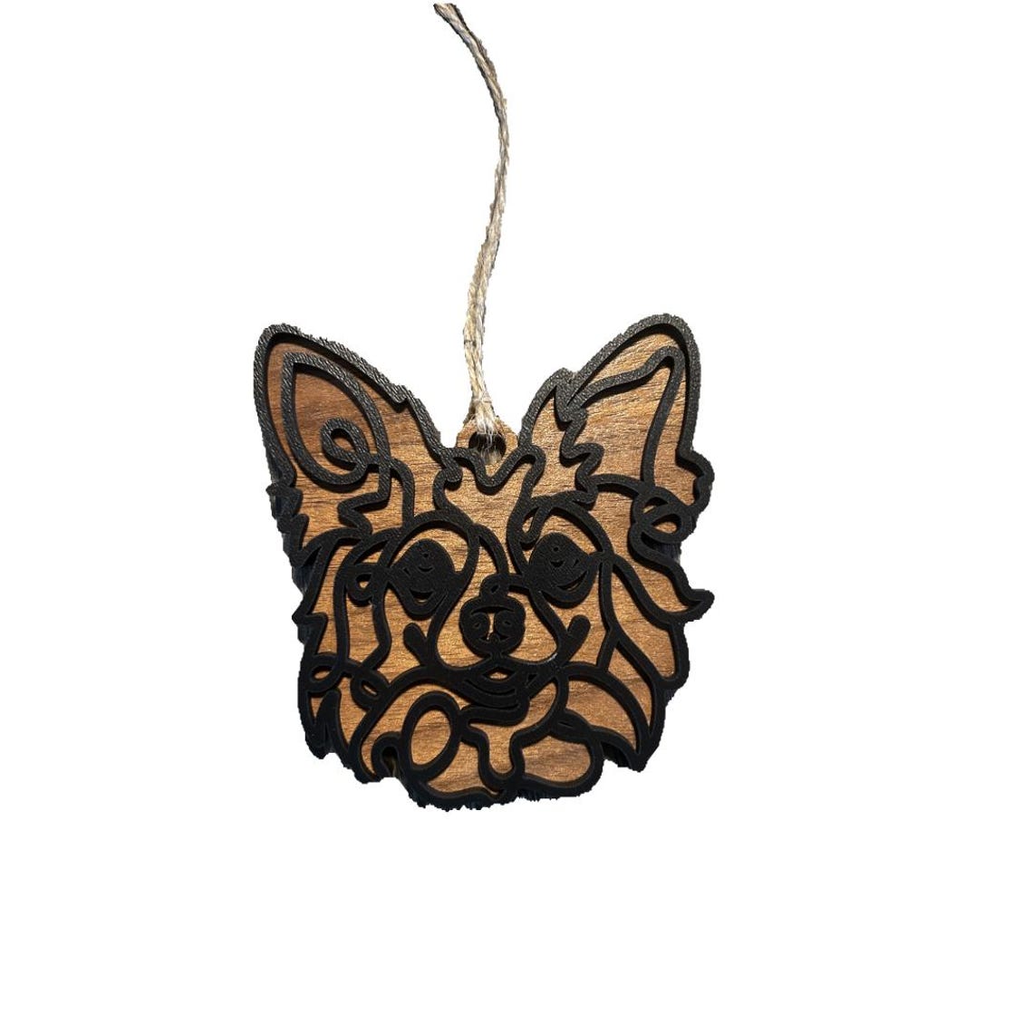 Papillon Gifts, Papillon Dog Ornament, Pet Ornament, Modern Line Art ...