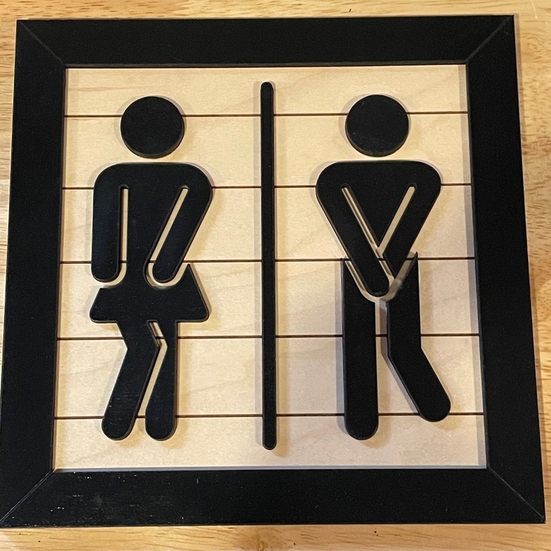 Funny Bathroom Sign Humorous Restroom Wall Decor Restroom - Etsy