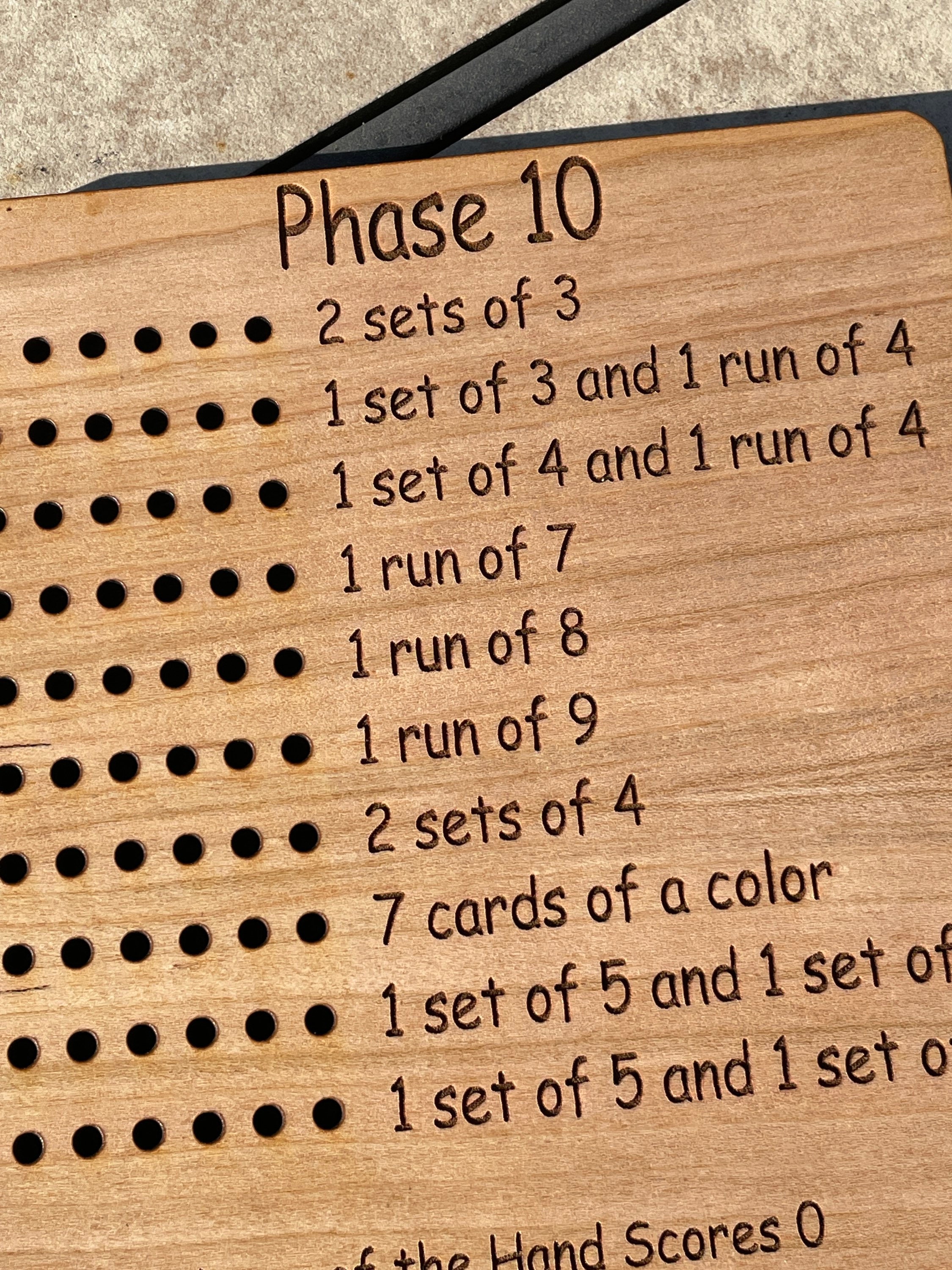 Phase 10 Game Board 6 Player - Custom Made - FREE Personalization ...